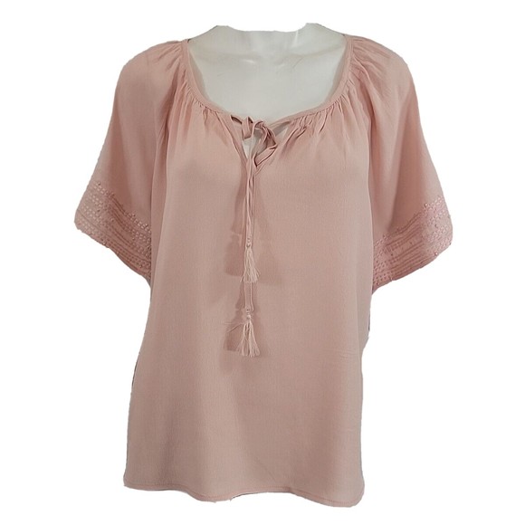 MELLODAY | Tops | Melloday Women Top Medium Pink Blush Embroider ...
